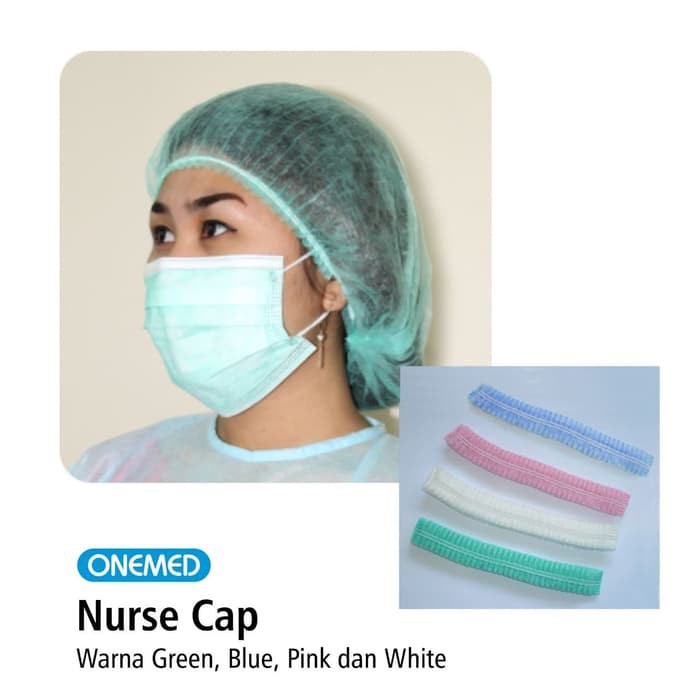 ONEMED NURSE CAP / Penutup Kepala Hair Cover Rambut Medis One Med ...