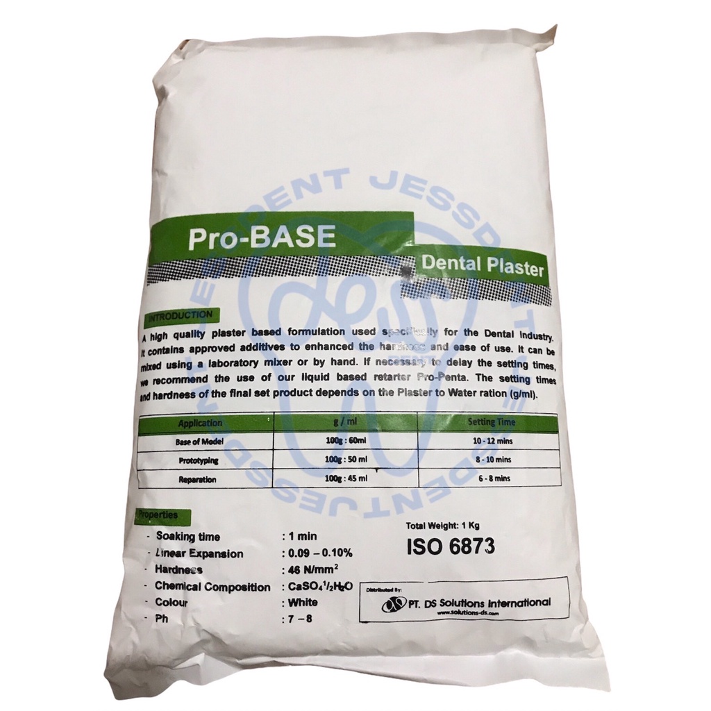 PRO BASE DENTAL GIPS PUTIH / DENTAL PLASTER / SEMEN PUTIH GIGI 1 KG ...