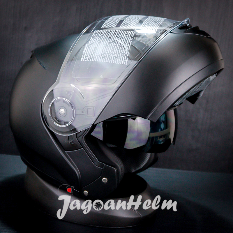 ZEUS HELM ZS3050 | SOLID MATT BLACK | ZS-3050 MODULAR | Lazada Indonesia