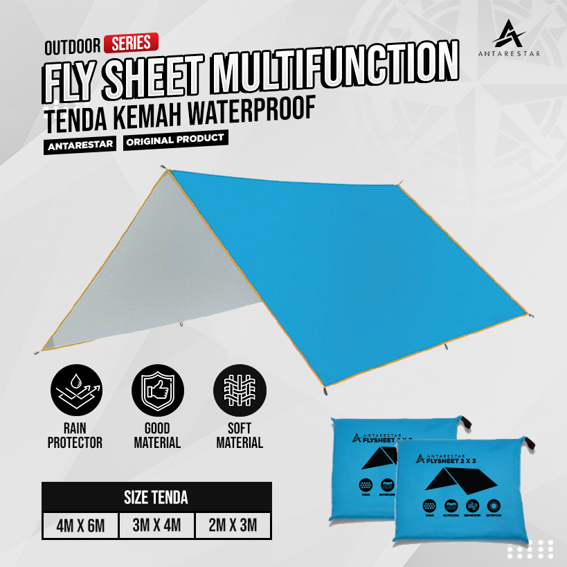 Flysheet Fly Sheet Tebal 3m X 4m Tenda Berteduh Tenda Kemah Waterproof ...