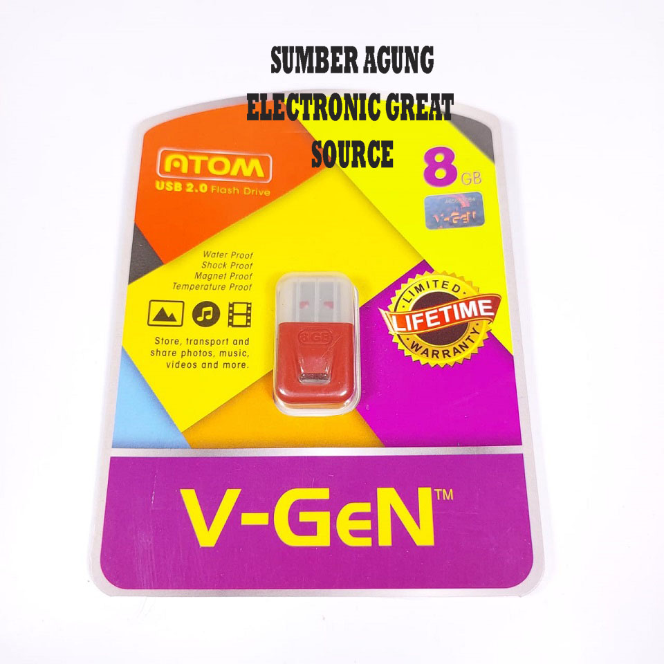 VGen Atom USB 2.0 Flash Drive 8GB 8G Flashdisk Mini Waterproof VGEN ...