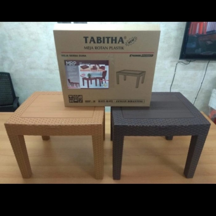 Meja Rotan Tabitha - Meja Santai Rotan Tebal - Cokelat | Lazada Indonesia