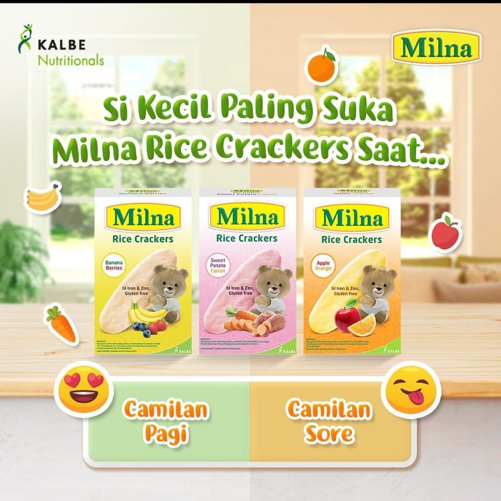 Milna Rice Crackers / Milna Biskuit Bayi Rice Cracker 20 G | Lazada ...
