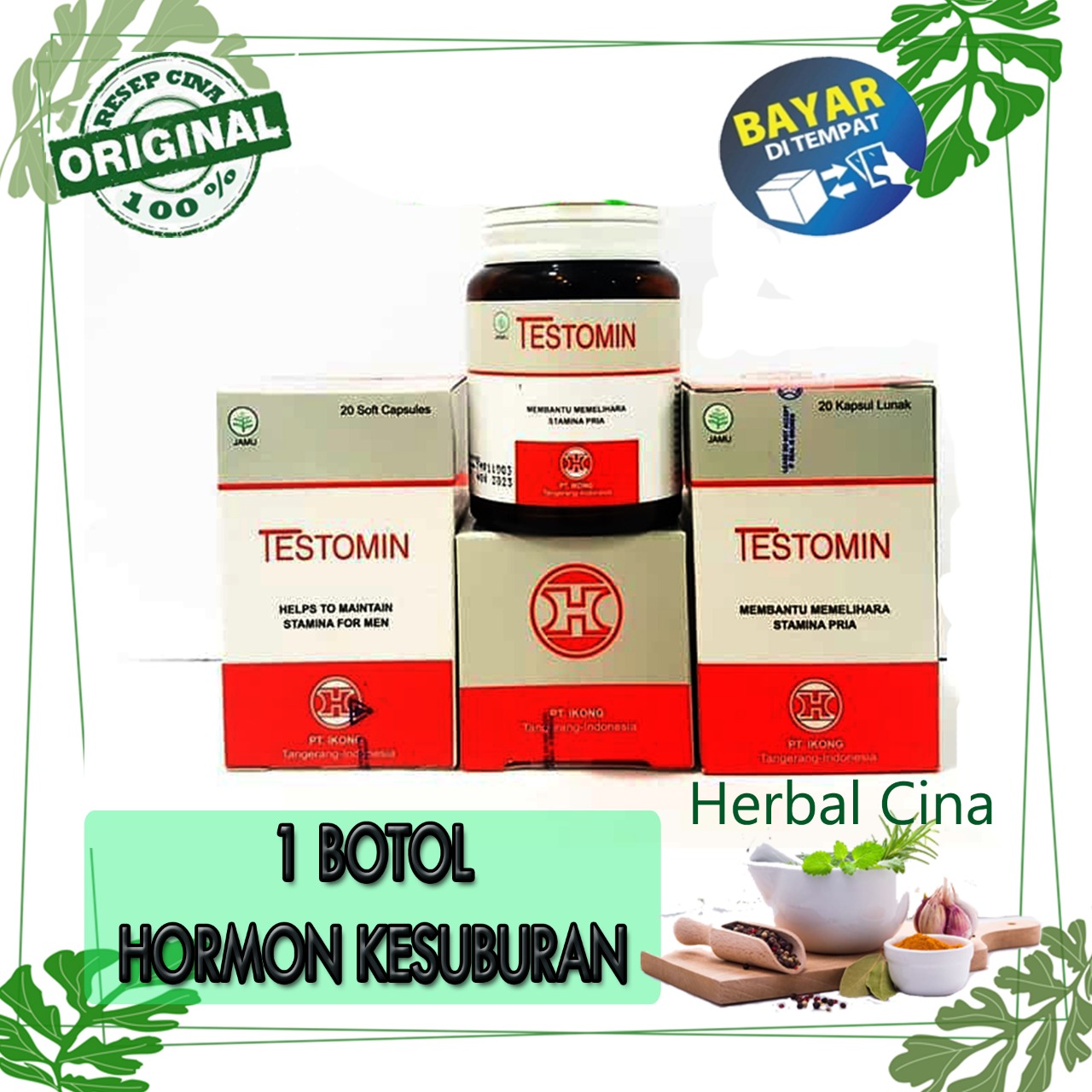 Testomin H-3 Obat Penambah Hormon Kesuburan Bagi Pria & Wanita | Lazada ...