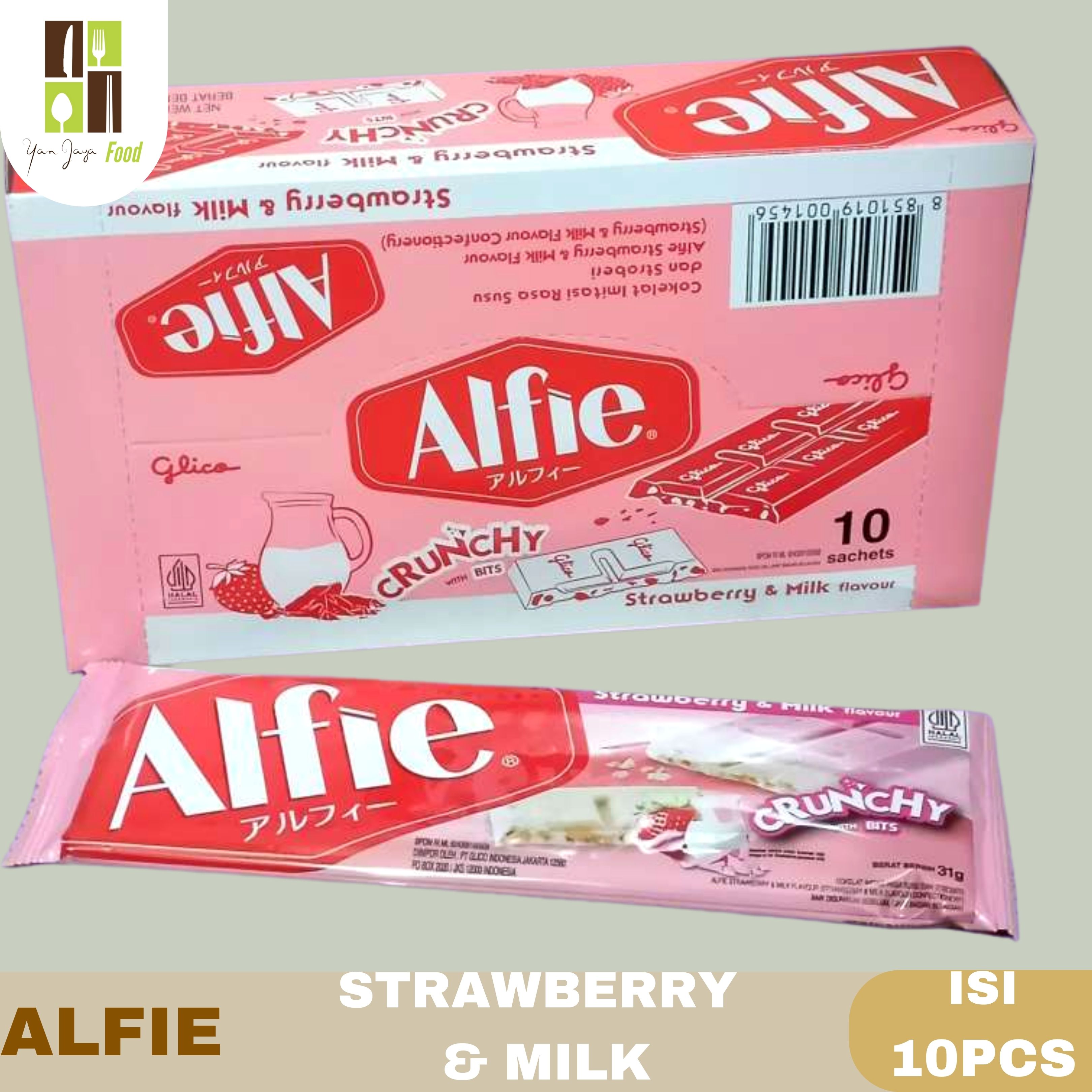 Glico Alfie Coklat Biscuit Crunchy Milk Chocolate/ Strawberry Milk 1 ...