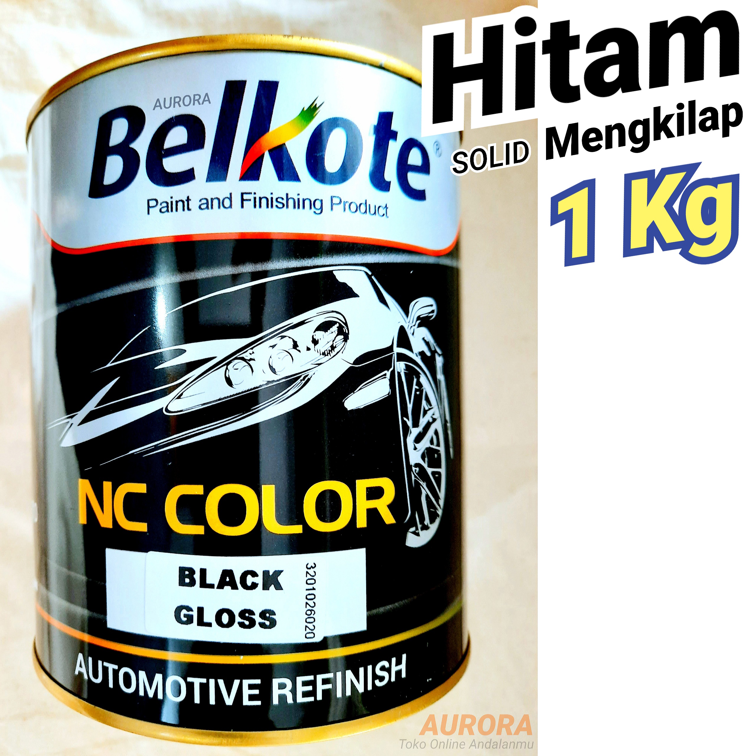 Cat Belkote Black Gloss 1 Kg Hitam Mengkilap Solid Belkot 1Kg Kilo ...