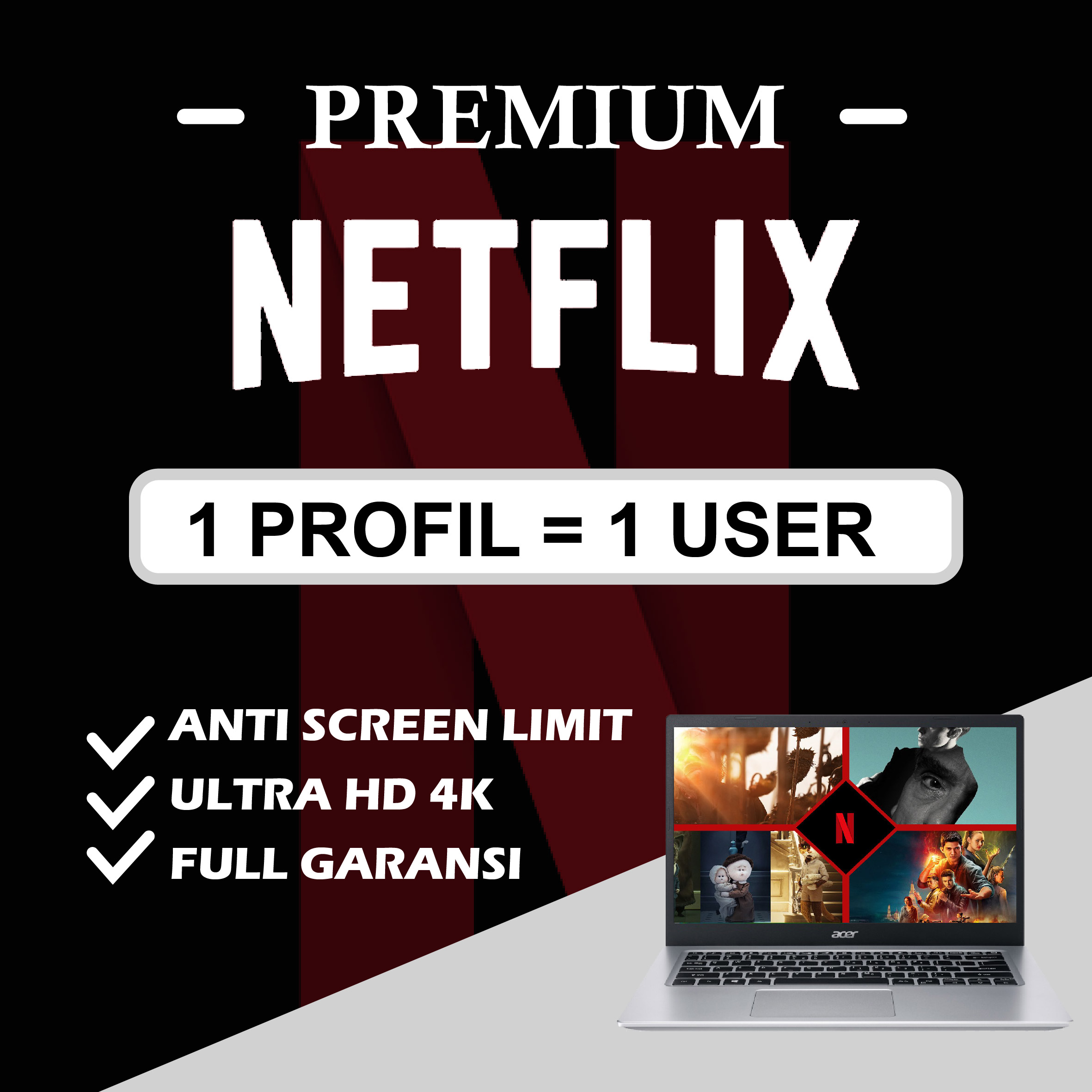 Netflix bulanan UHD 1 Bulan Garansi Anti On Hold Netstream | Lazada ...