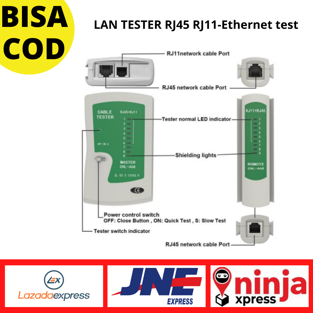 LAN TESTER RJ45 RJ11-Ethernet test | Lazada Indonesia