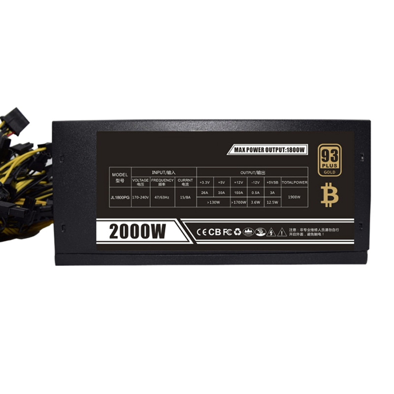 2000W PC Power Supply for Bitcoin Mining ATX 2000W PICO PSU Ethereum ...