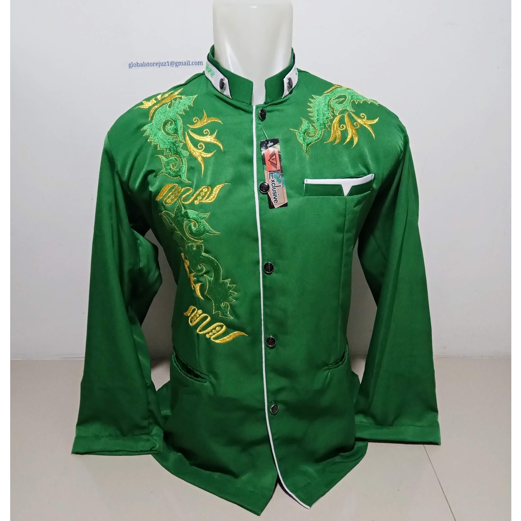 Jasko Dewasa Hijau Lumut Lis Putih Bordir New / Pakaian Pria / Atasan ... Jasko Dewasa Hijau Lumut Lis Putih Bordir New / Pakaian Pria / Atasan ...