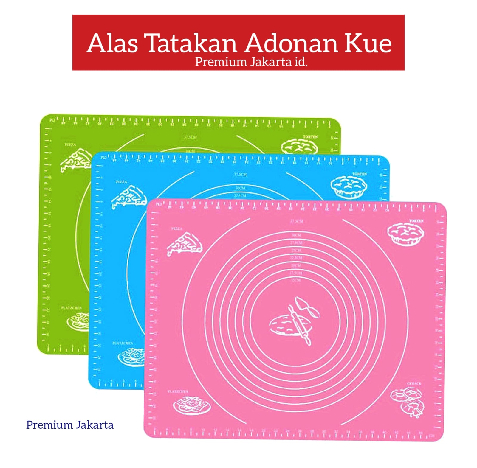 Alas Tatakan Adonan Kue Anti Lengket Silikon Mat / Alas Adonan Tepung ...