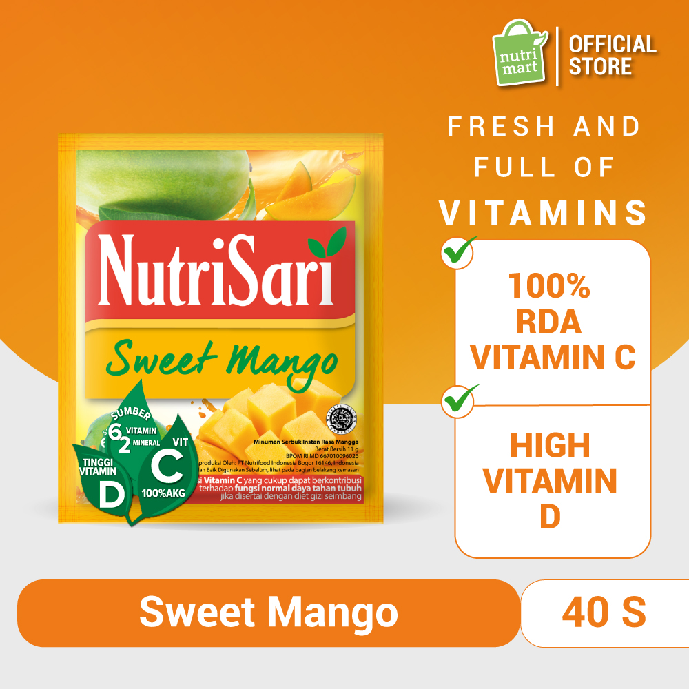 NutriSari Sweet Mango 40 Sachet - Minuman Buah Vitamin C & Vitamin D ...
