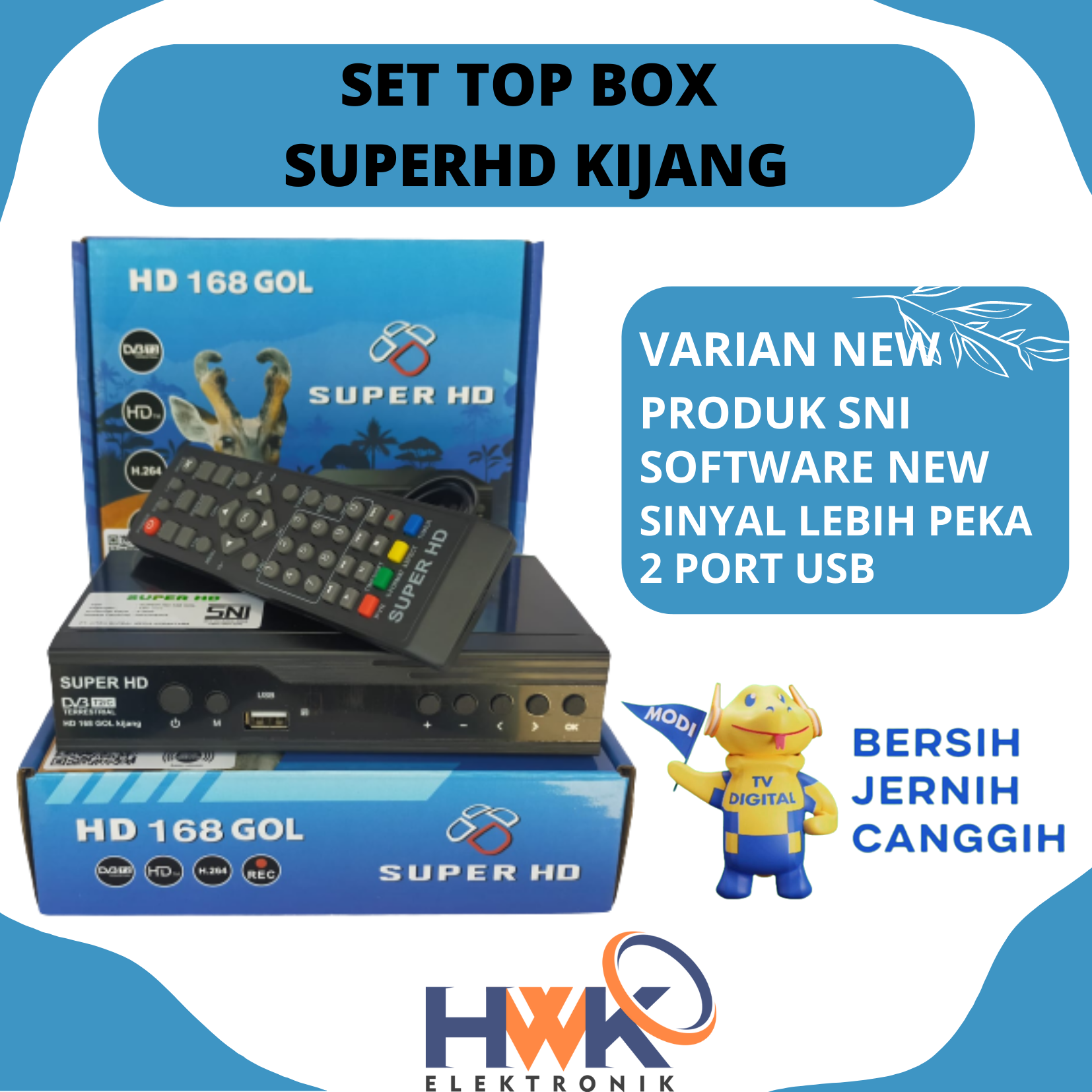 Set top box DVBT2 Super HD Komodo New 2022 socket UHF | Lazada Indonesia