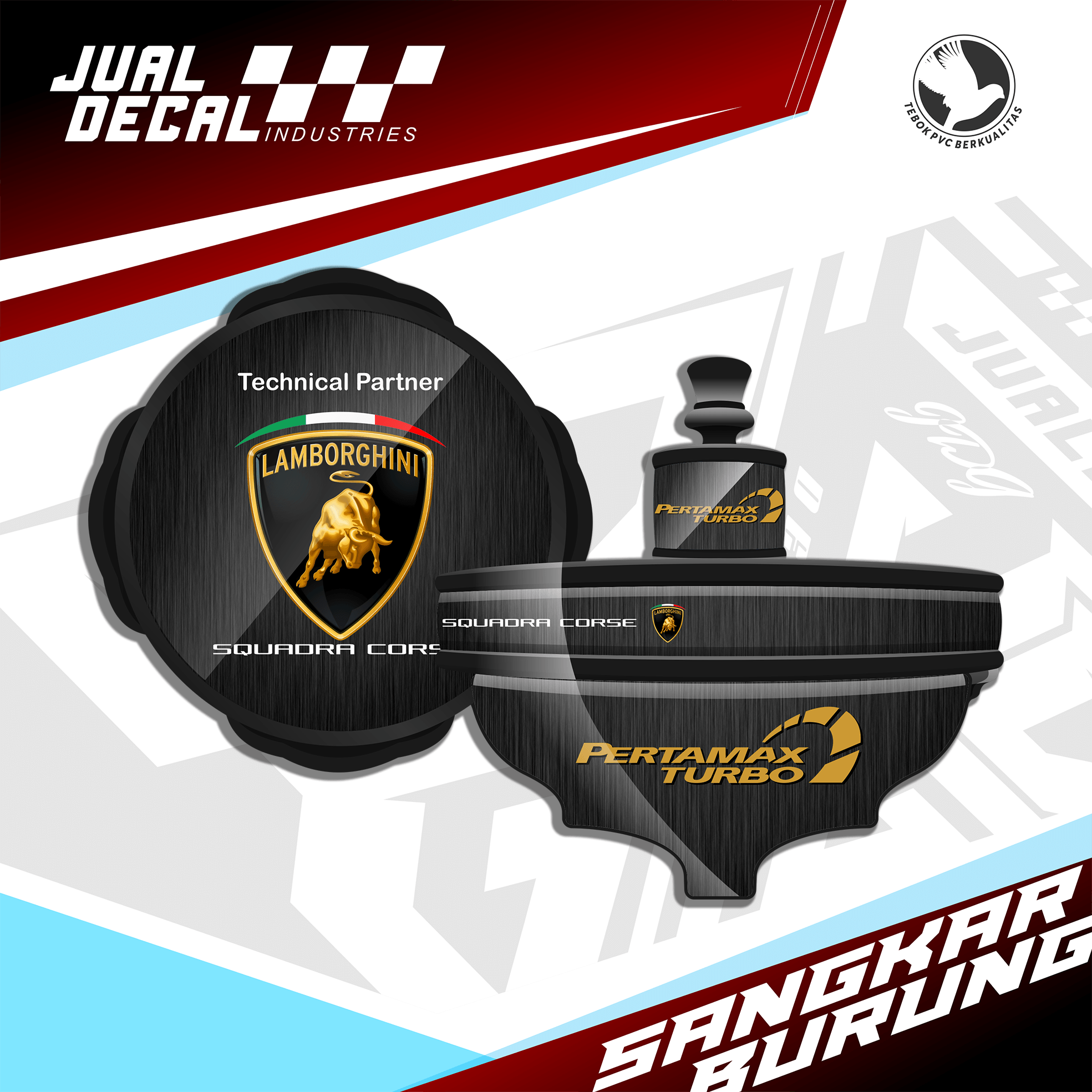 Stiker Decal Tebok Lovebird Pertamax Turbo Lamborghini Kandang Batman ...