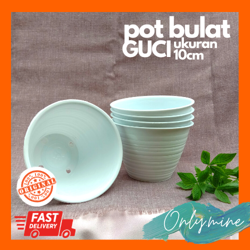 Pot Bunga Kecil Putih Minimalis 10cm Bahan Plastik Merek Tawon Madu ...