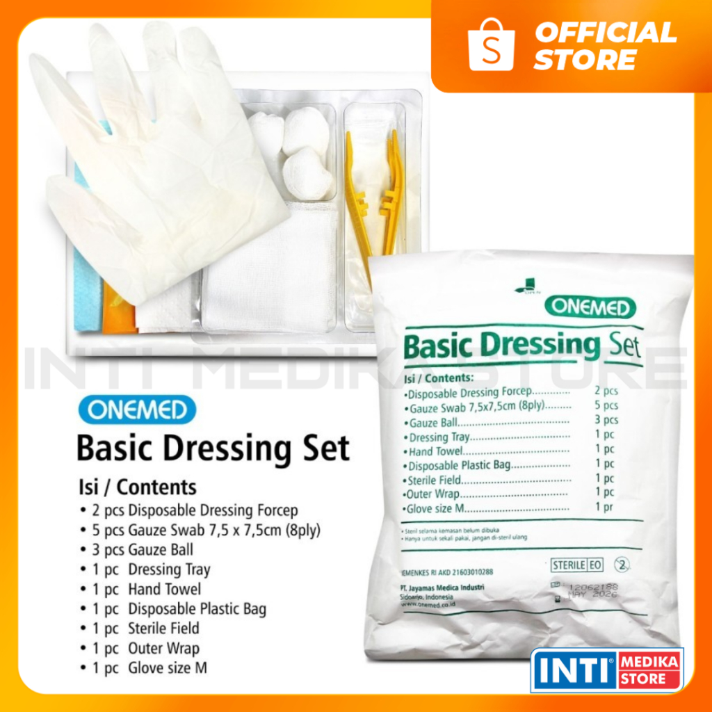 ONEMED - Basic Dressing Set | Kapas Kasa Plester Luka + Sarung Tangan ...