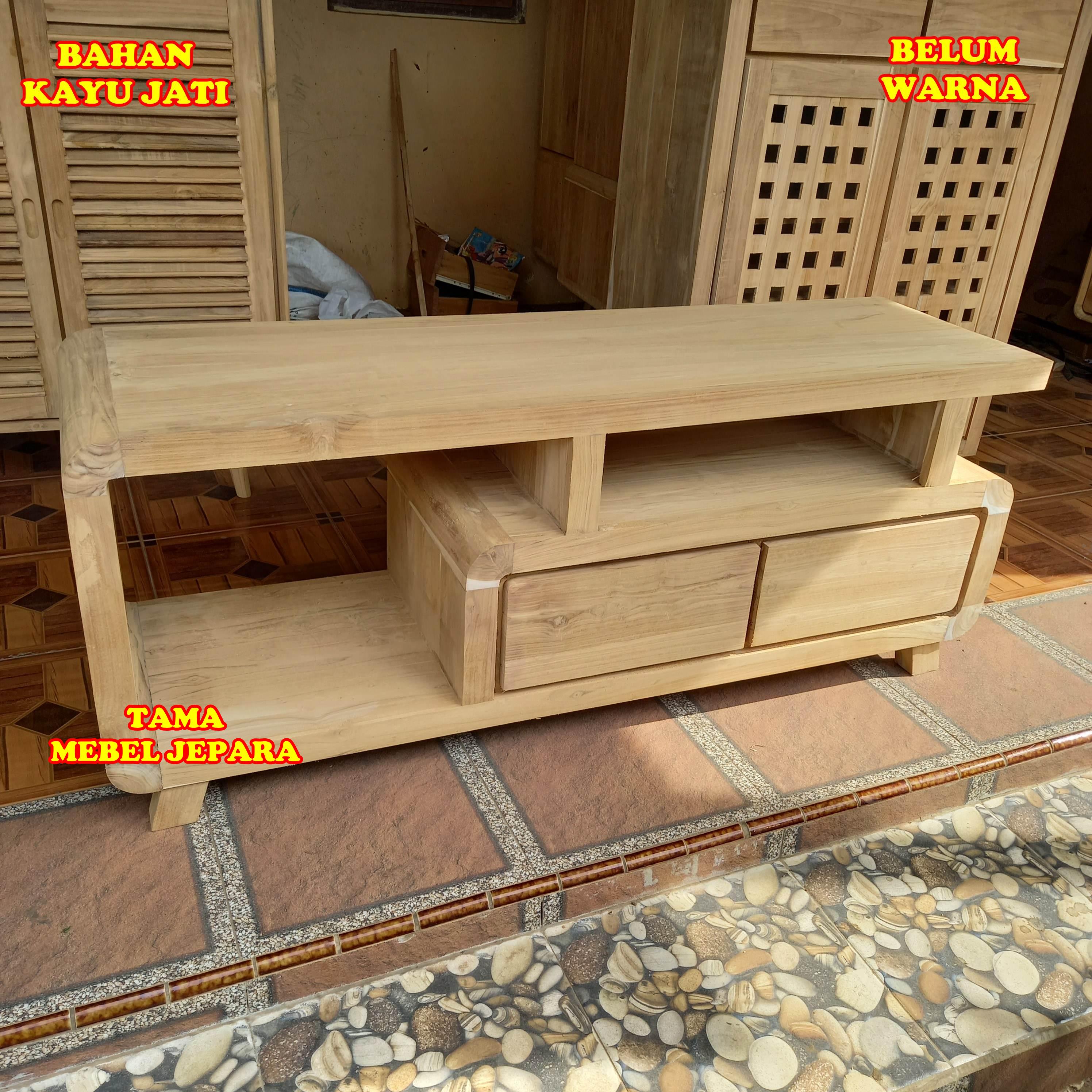 Meja TV Minimalis Kayu Jati Rak TV Retro Jati | Lazada Indonesia