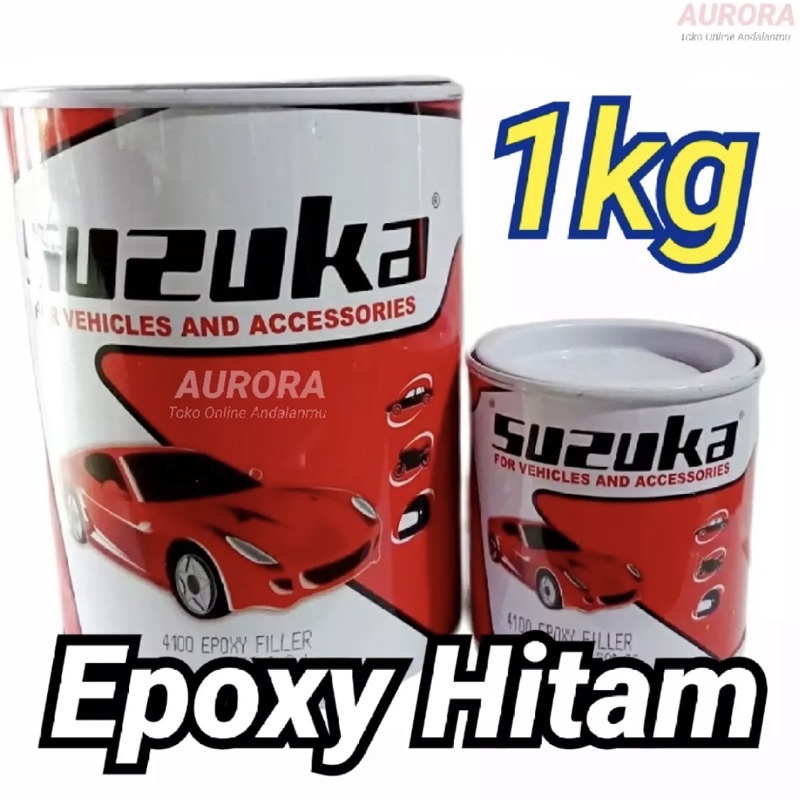 SUZUKA Epoxy Filler Black 1Kg Epoksi Hitam / Primer Dasaran Poksi Motor ...