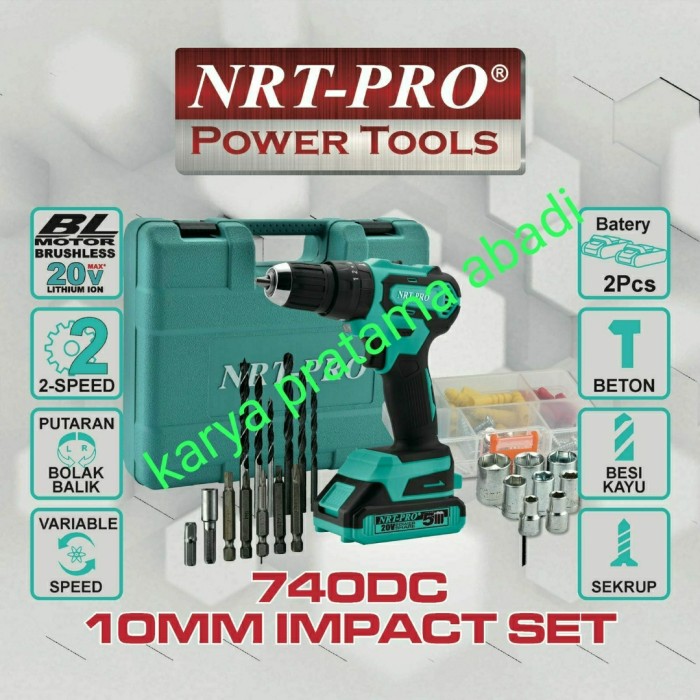 NRT PRO CORDLESS BRUSHLESS DC 740 DC740 740DC BOR BATRE BATERAI DC740 ...