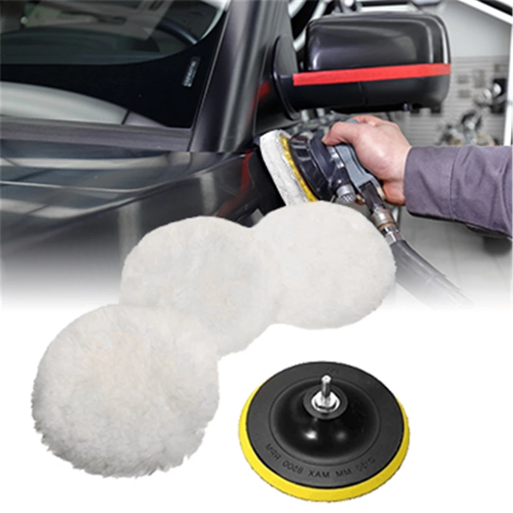 Alat Poles Polish Body Motor Mobil 5 Inch Set Wool Dan Pad Velcro 5 in ...