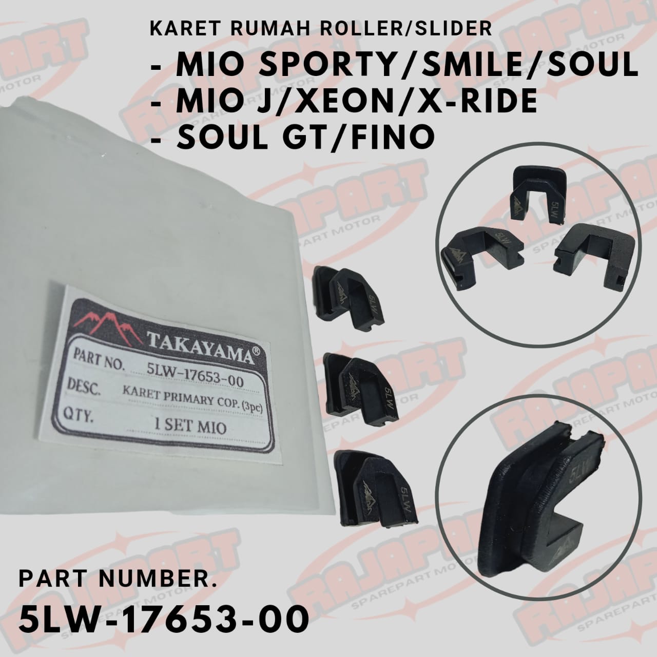 SLIDE KARET SLIDER RUMAH ROLLER MIO SPORTY MIO J MIO Z MIO SOUL FINO ...