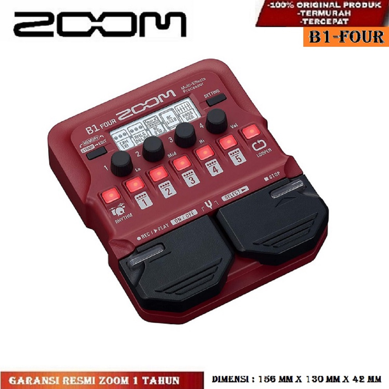Zoom B1 FOUR Bass Multi-effects Processor / Efek Gitar Zoom B1 Four ...