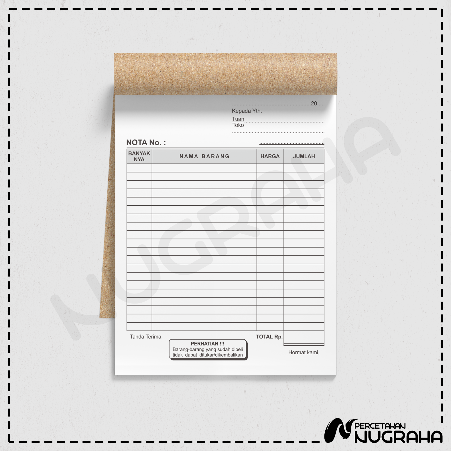 NOTA UKURAN 1/2 FOLIO 1 RANGKAP (PLY) / BUKU NOTA KONTAN | Lazada Indonesia