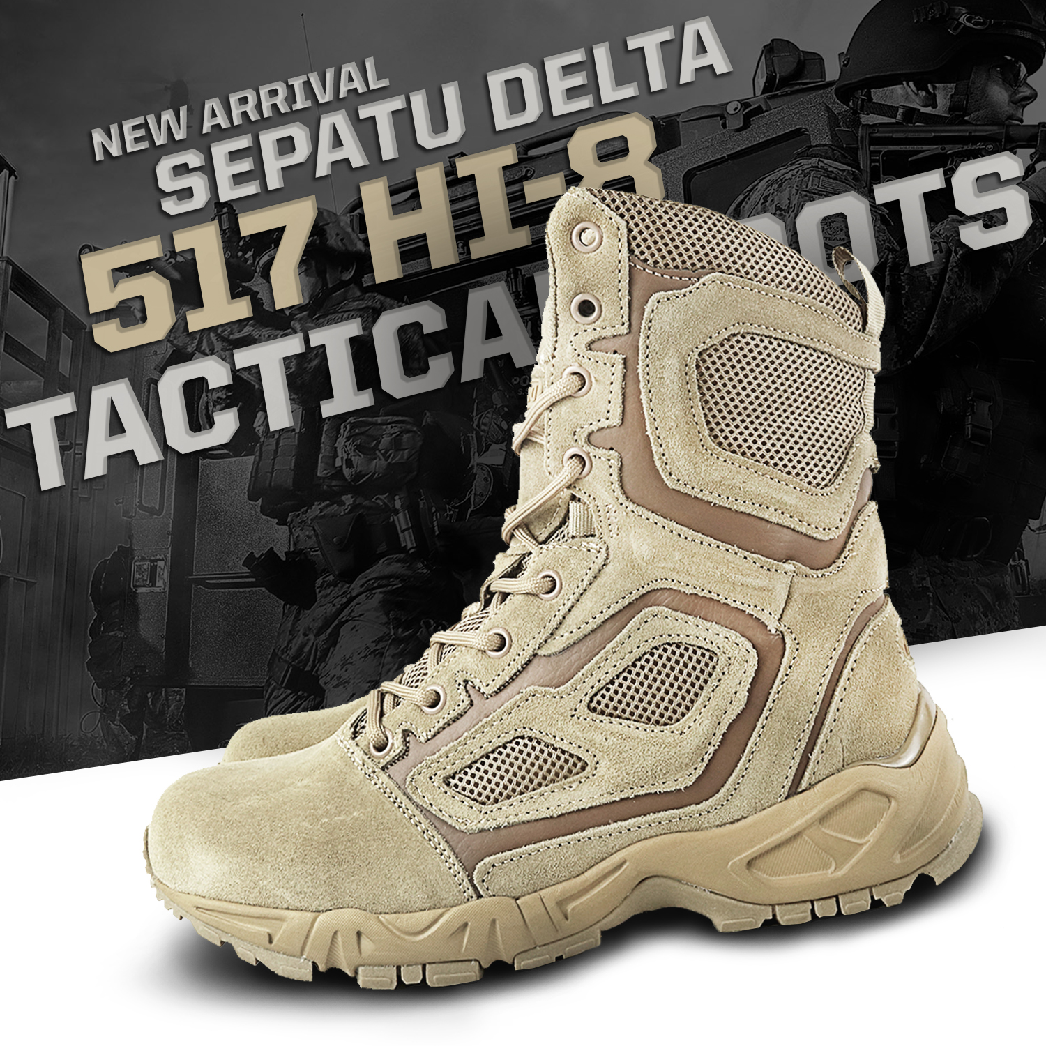 Sepatu Delta Strike 517 8 Inch Tactical Boots Model Baru | Lazada Indonesia