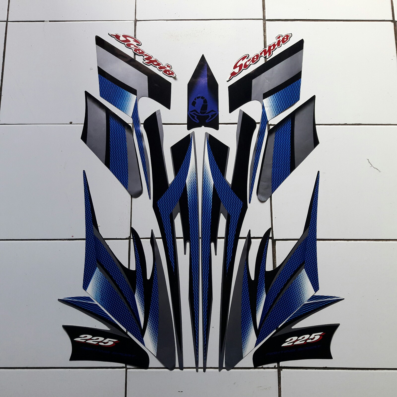 striping motor / stiker yamaha scorpio 2004 biru | Lazada Indonesia