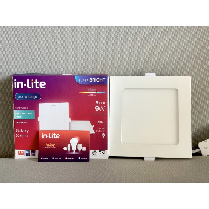 LAMPU DOWNLIGHT LED PANEL INLITE 9 WATT KOTAK INPS628S | Lazada Indonesia