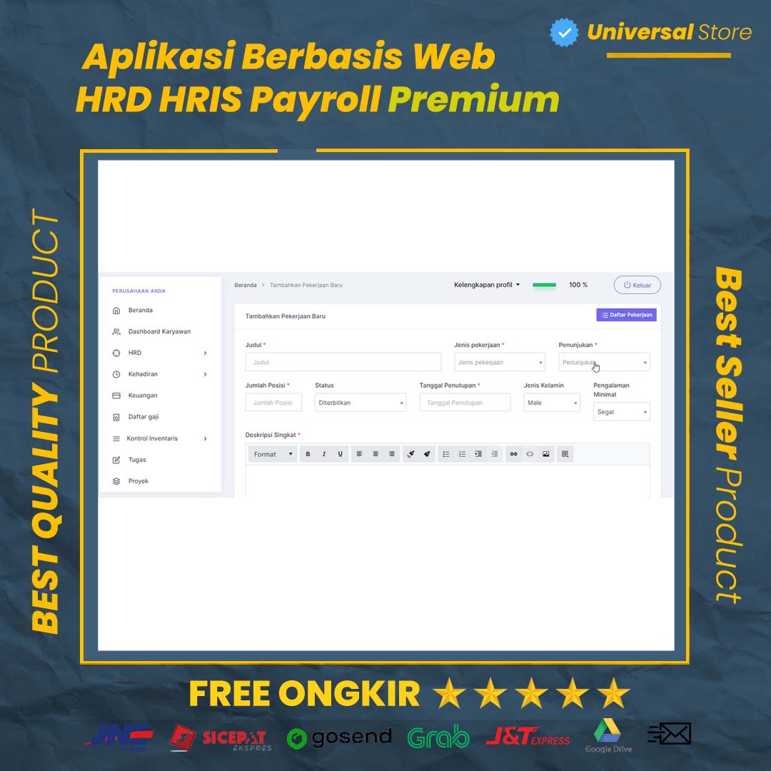Source Code Aplikasi Berbasis Web HRD HRIS Payroll dan Penggajian ...