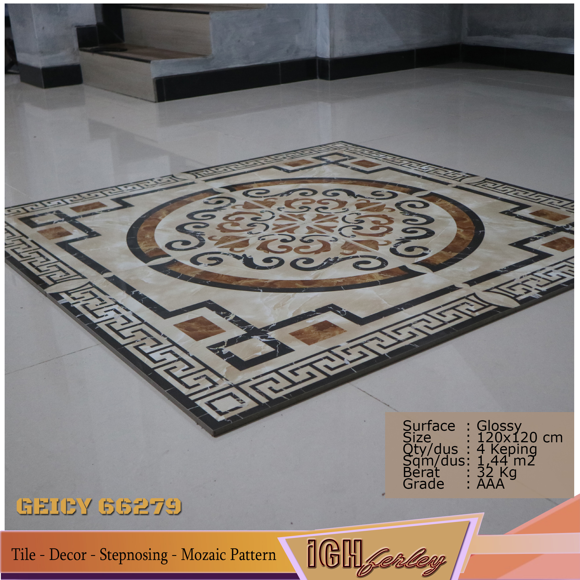 Granit Decor ukuran 120x120 cm Geicy Klasik | Lazada Indonesia