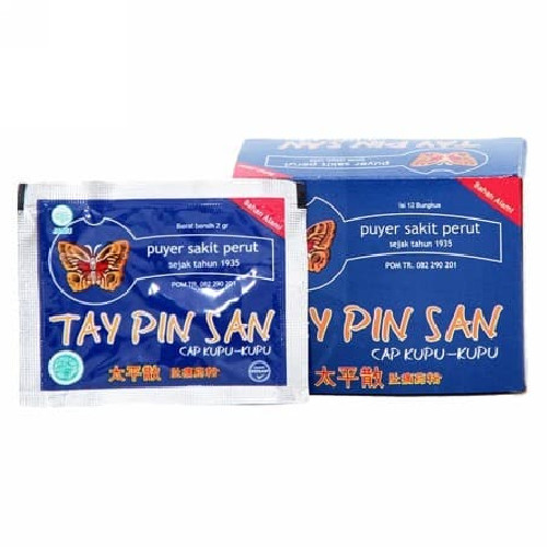TAY PIN SAN serbuk cap kupu 12 sachet / Obat sakit perut dan kembung ...