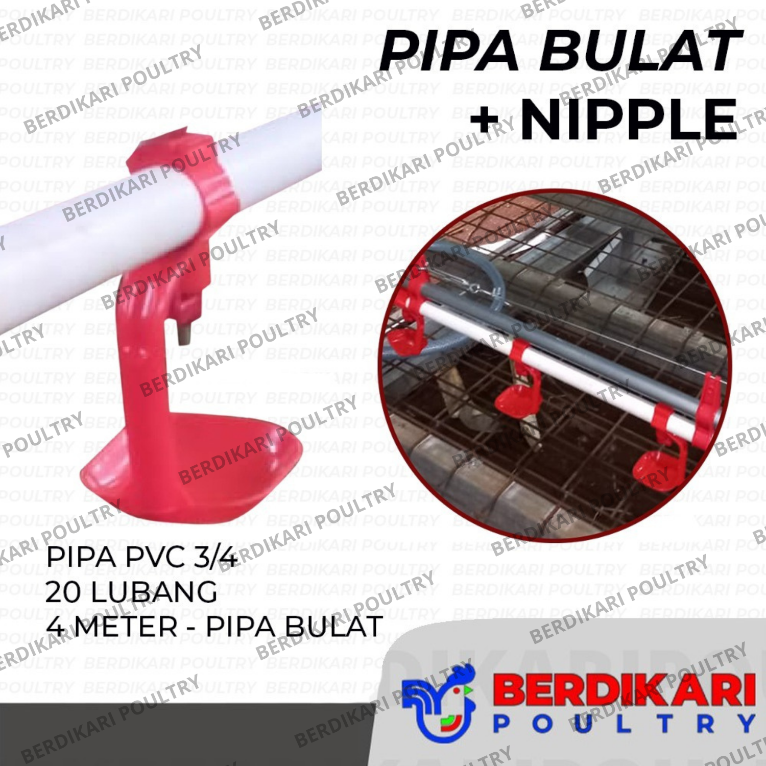 Pipa/Paralon Bulat PVC 3/4" 16 Lubang/20 Lubang Premium / Pipa/Paralon ...