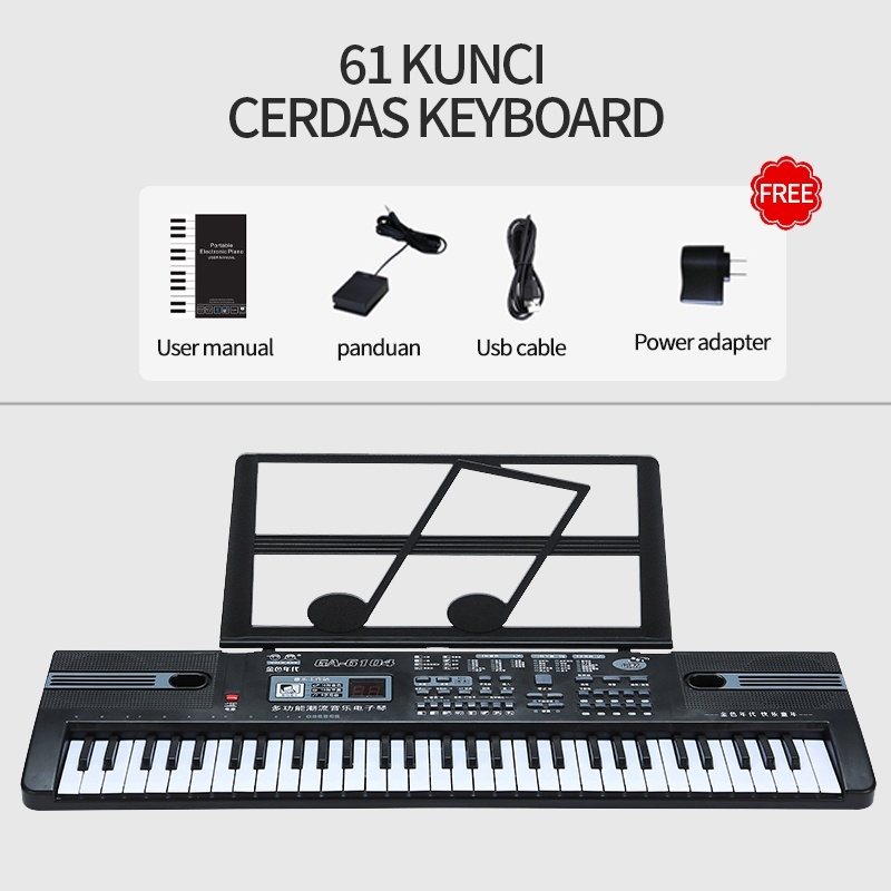 Easygoing【24 Jam Kirim COD】Mainan Piano Mainan Anak Piano Elektronik 61 ...