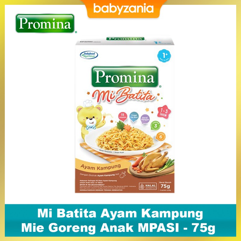 Promina Mi Batita Ayam Kampung Mie Goreng MPASI Anak - 75 gr | Lazada ...