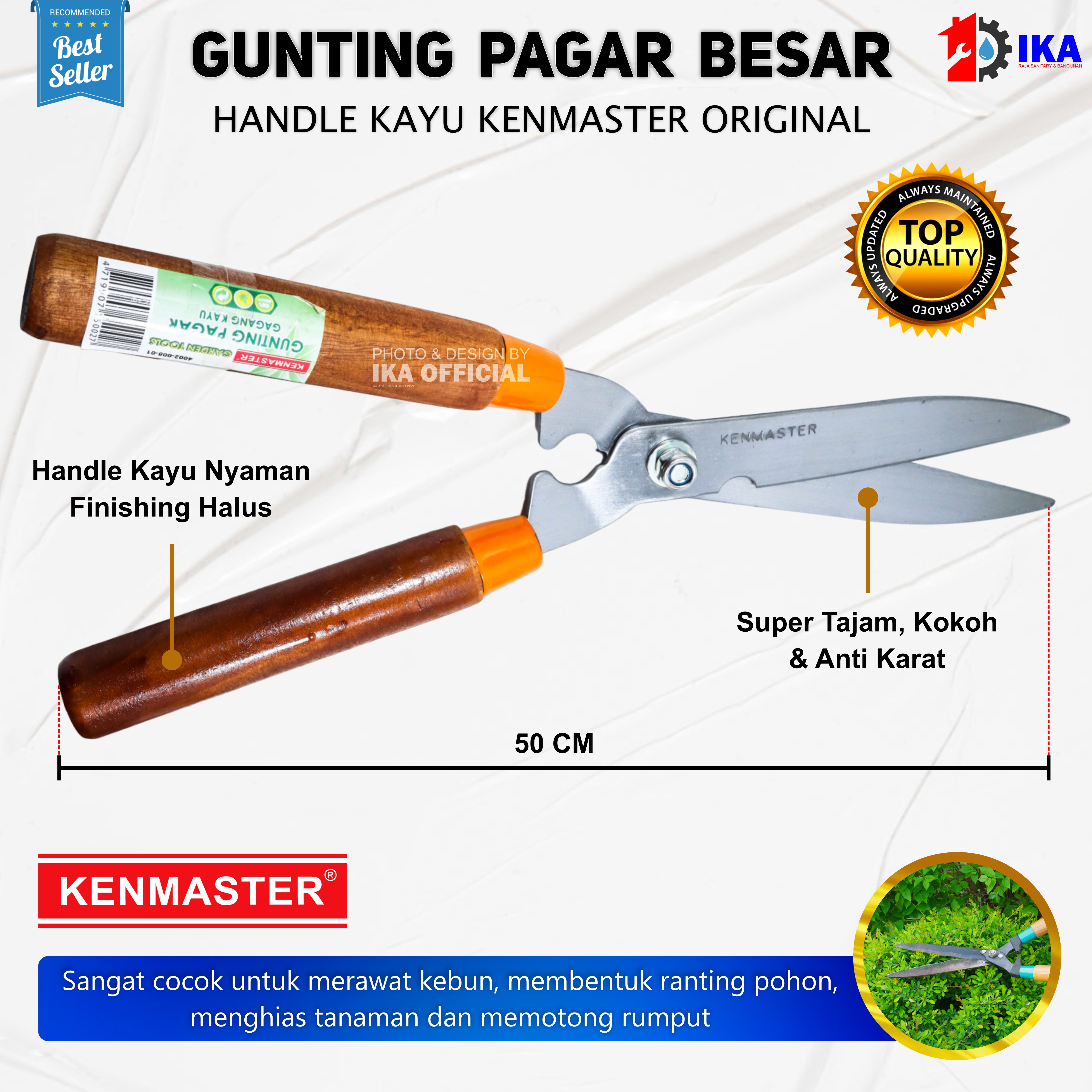 Kenmaster Gunting Rumput Pagar Kebun Taman Gagang Kayu Gunting Rumput ...
