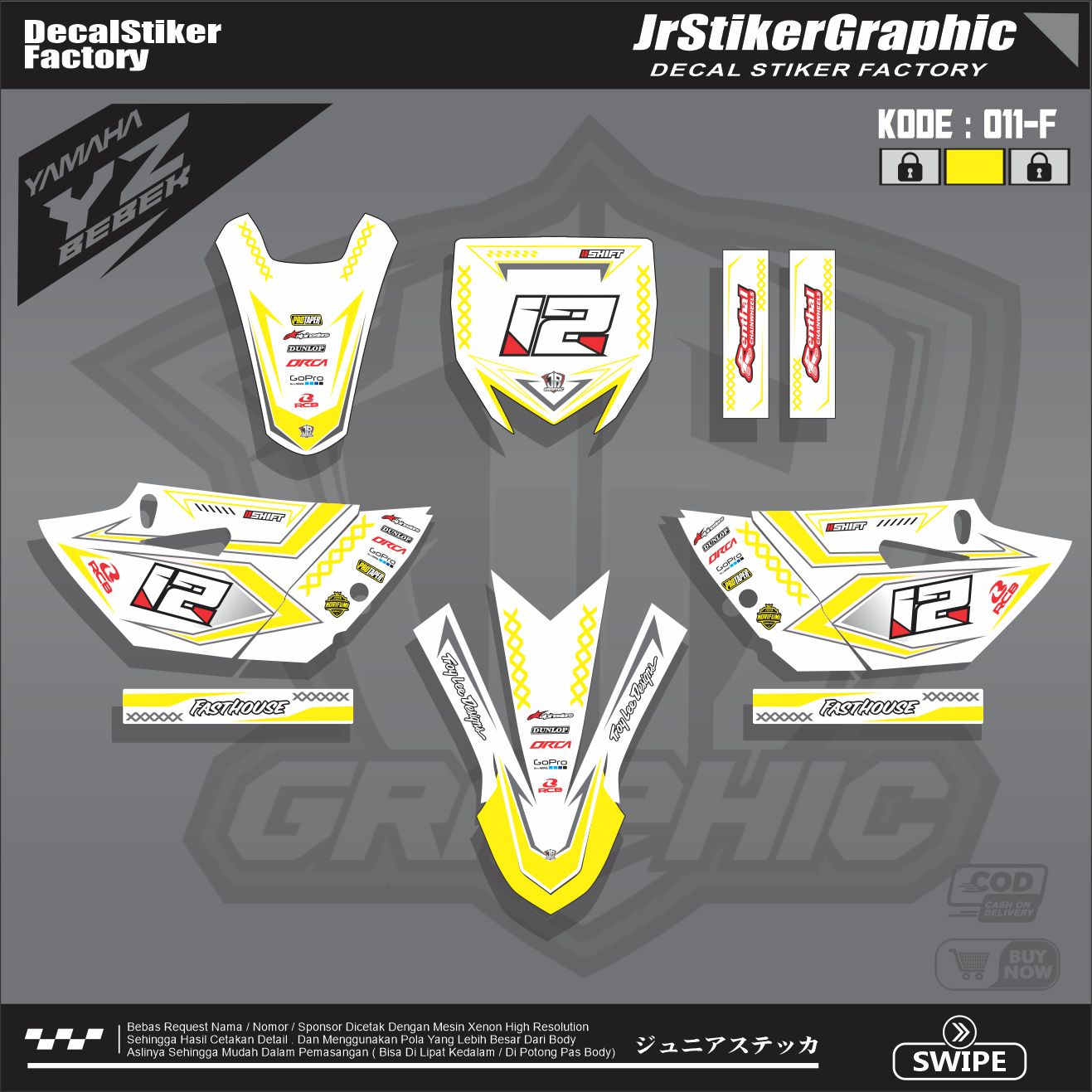 Decal Stiker YZ 85 New Bebek GTX Putih - Stiker Striping Lis Variasi ...