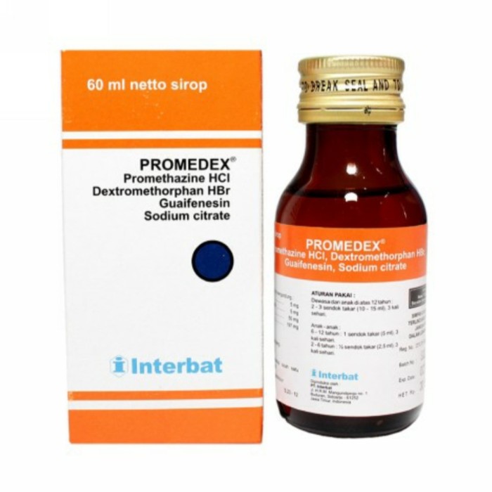 Promedex Syrup 60 ml Obat Batuk AlergiAsmaBatuk Kering Dan Berdahak | Lazada Indonesia