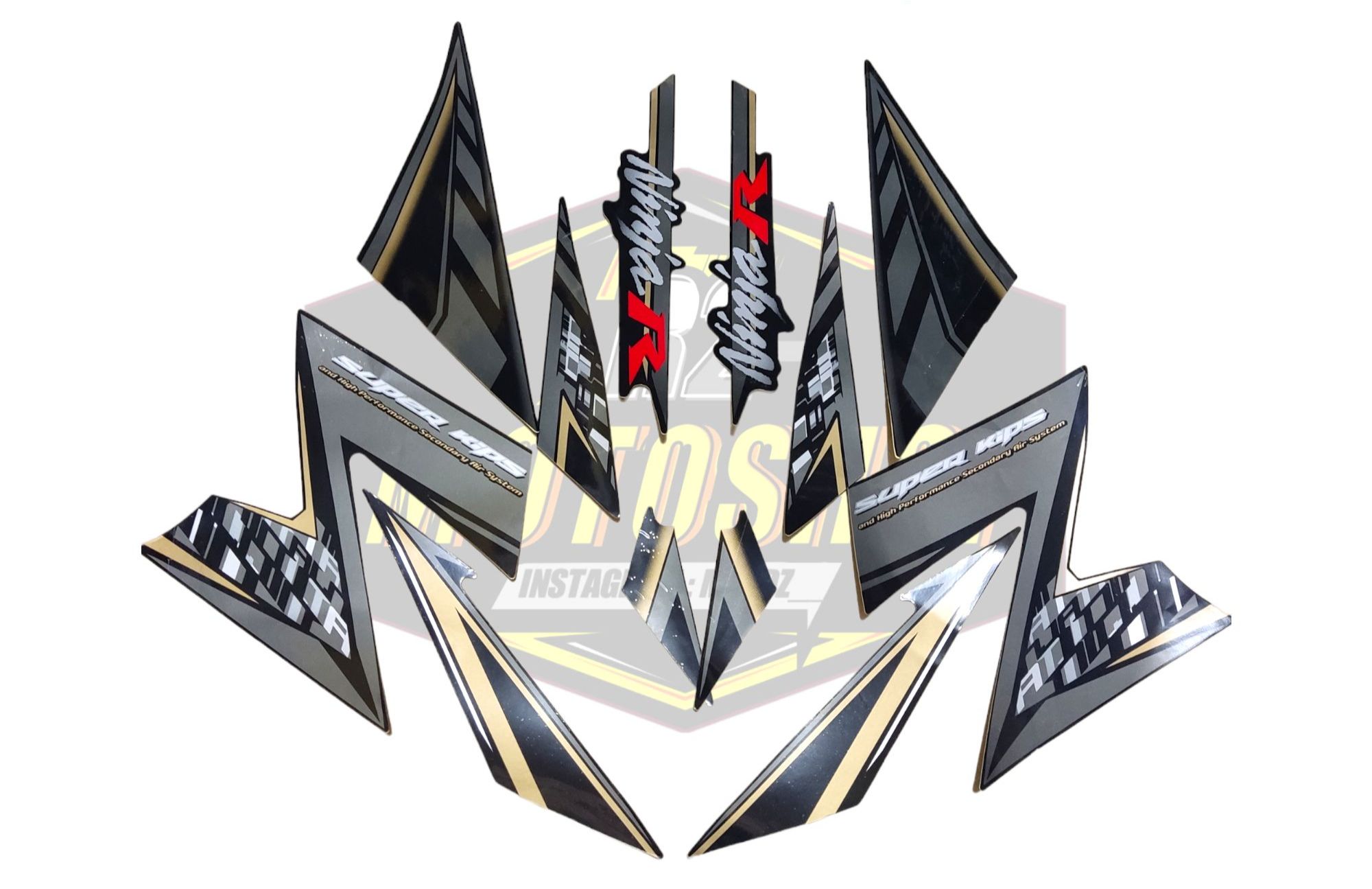 stiker ninja r hitam abu | Lazada Indonesia