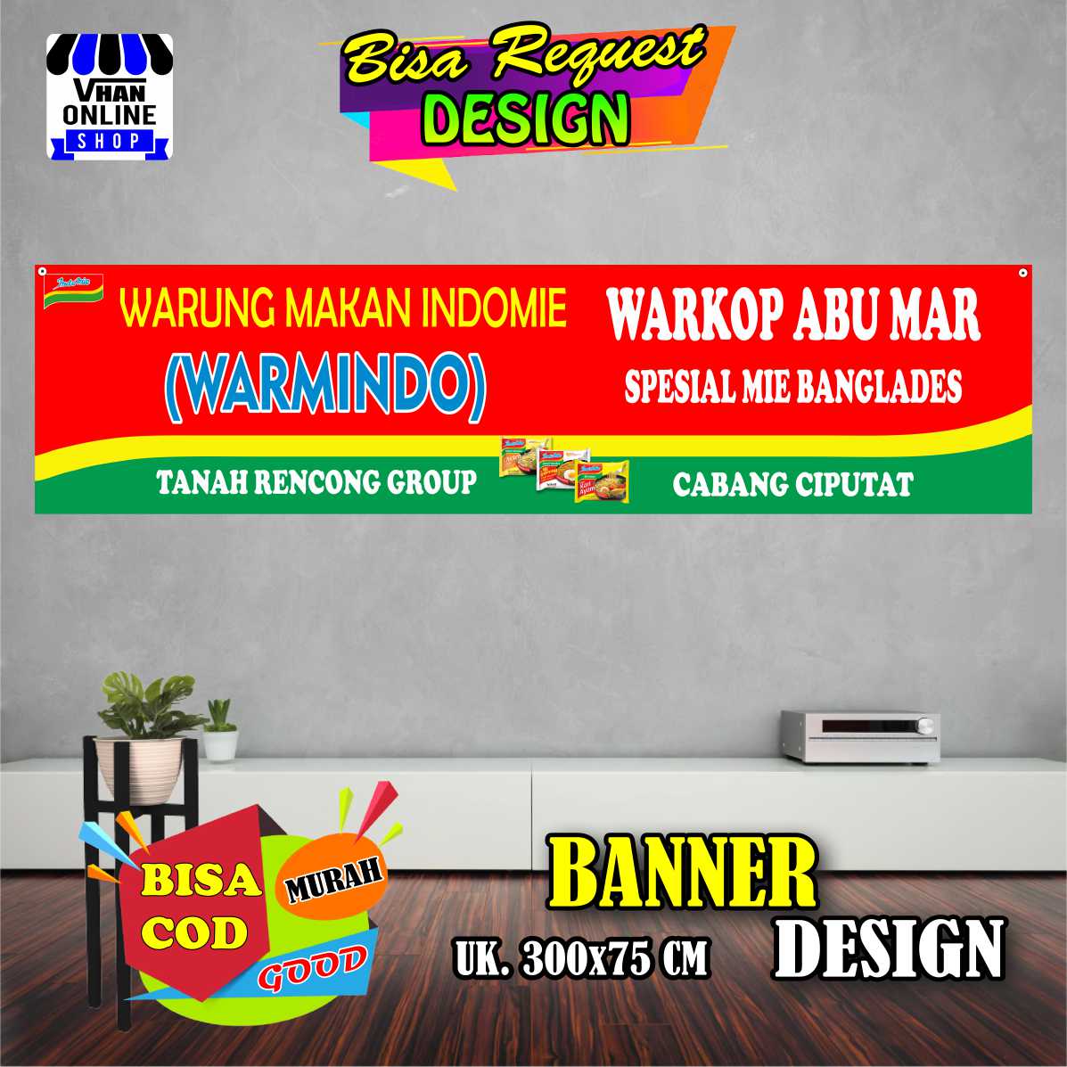 Spanduk Banner Warmindo, Warung Mie, Spanduk Besar Model Atap | Lazada ...
