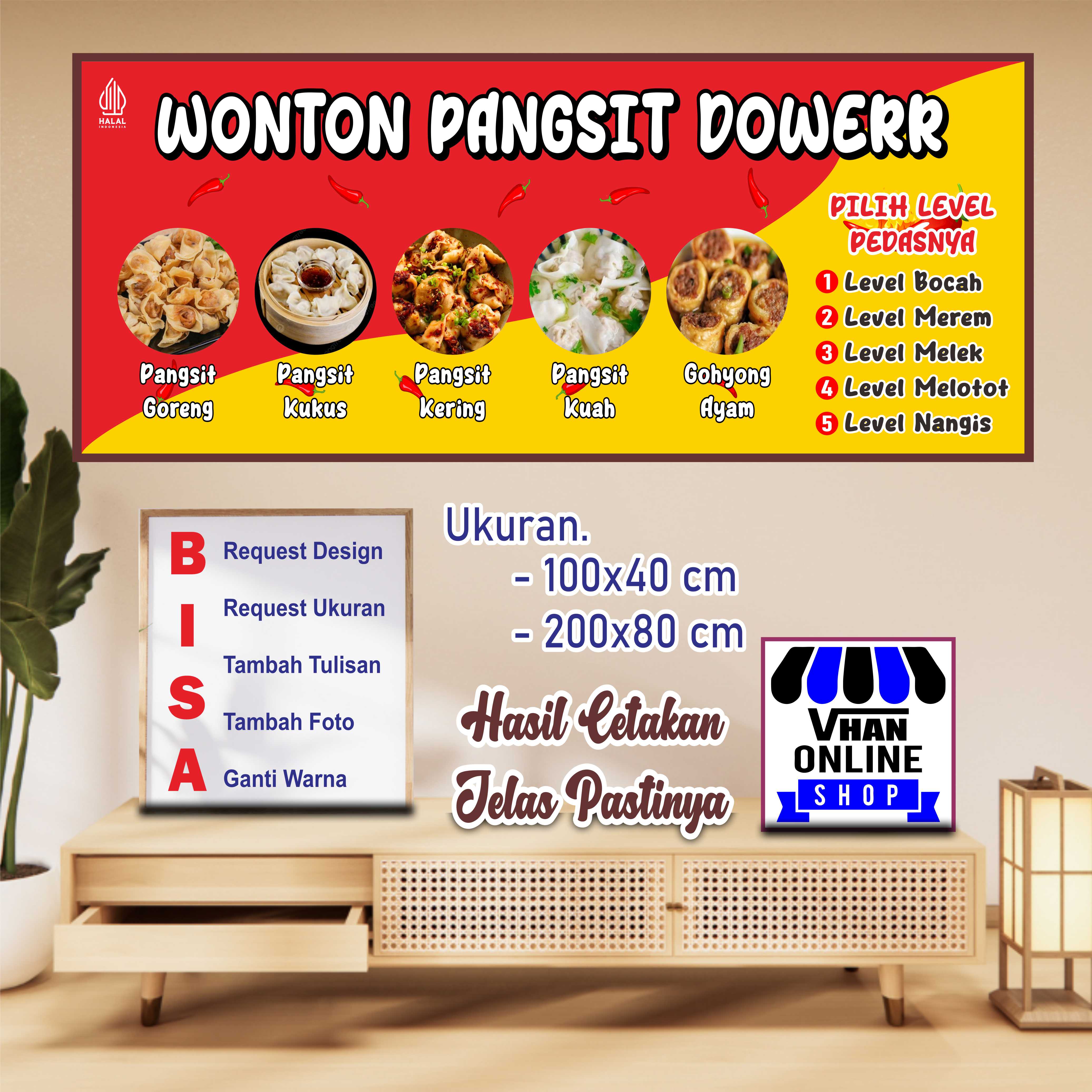 Cetak Spanduk Banner Wonton Atau Pangsit Pedas | Lazada Indonesia