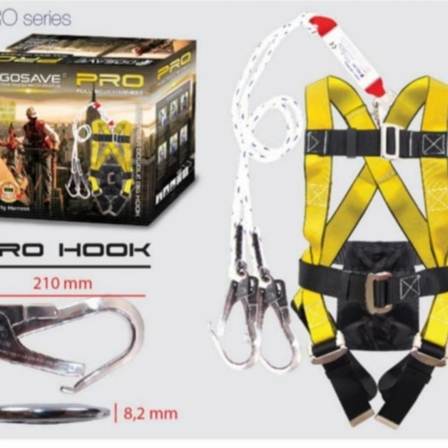 Safety Full Body Harness Gosave Pro Double Hook With Absorber | Lazada ...