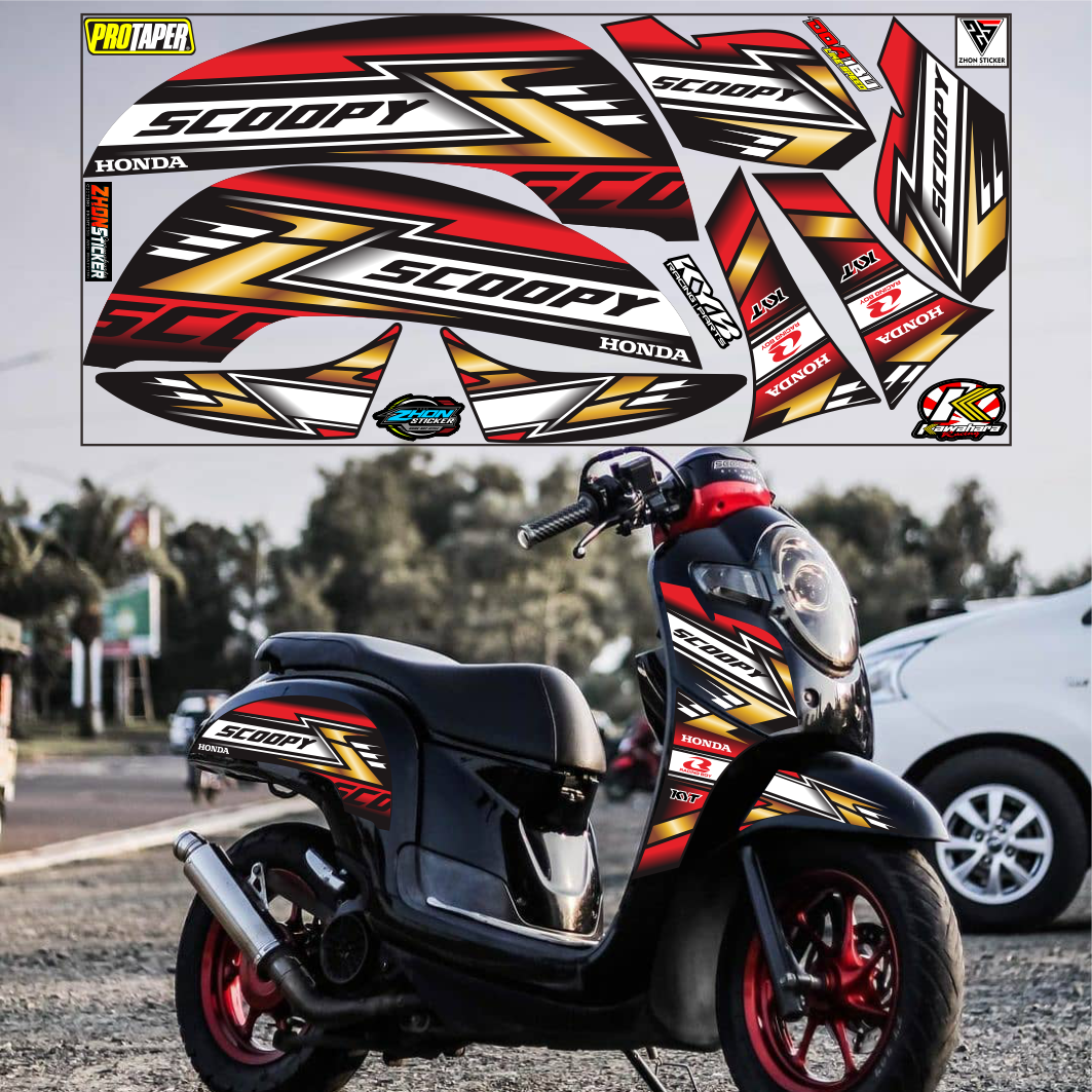 striping variasi honda scoopy donat 2017-2018 variasi sticker semi ...