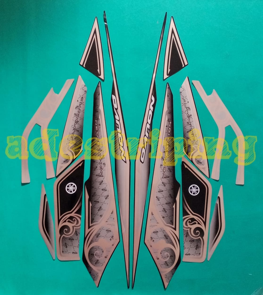 STIKER STRIPING LIS BODY MOTOR NOUVO Z NEO EDITION HITAM-SILVER STANDAR ...