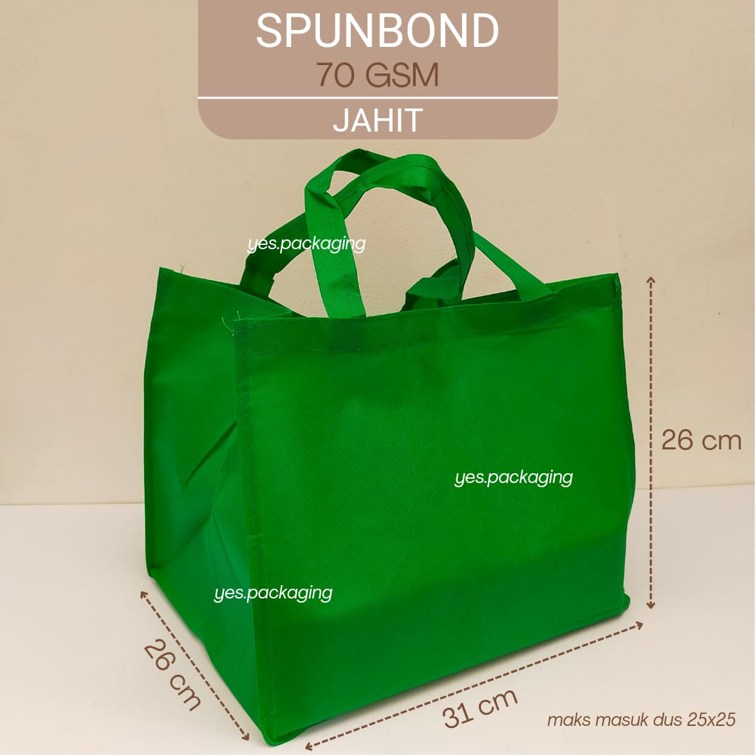 [31x26x26cm] TAS SPUNBOND JAHIT Goodie Bag Tas Box Kotak Kemasan 25x25 ...