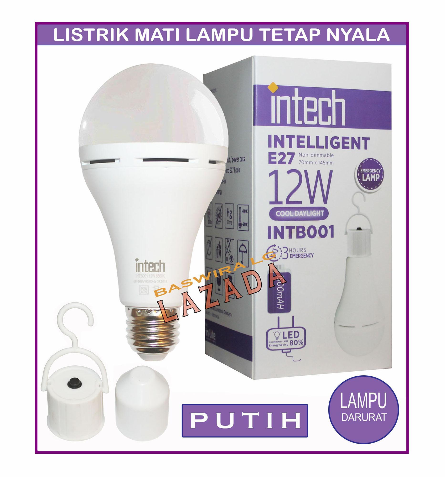 ( 1 Pcs ) 12W INTELLIGENT, INTECH LAMPU LED EMERGENCY 12 W 12Wat PUTIH ...