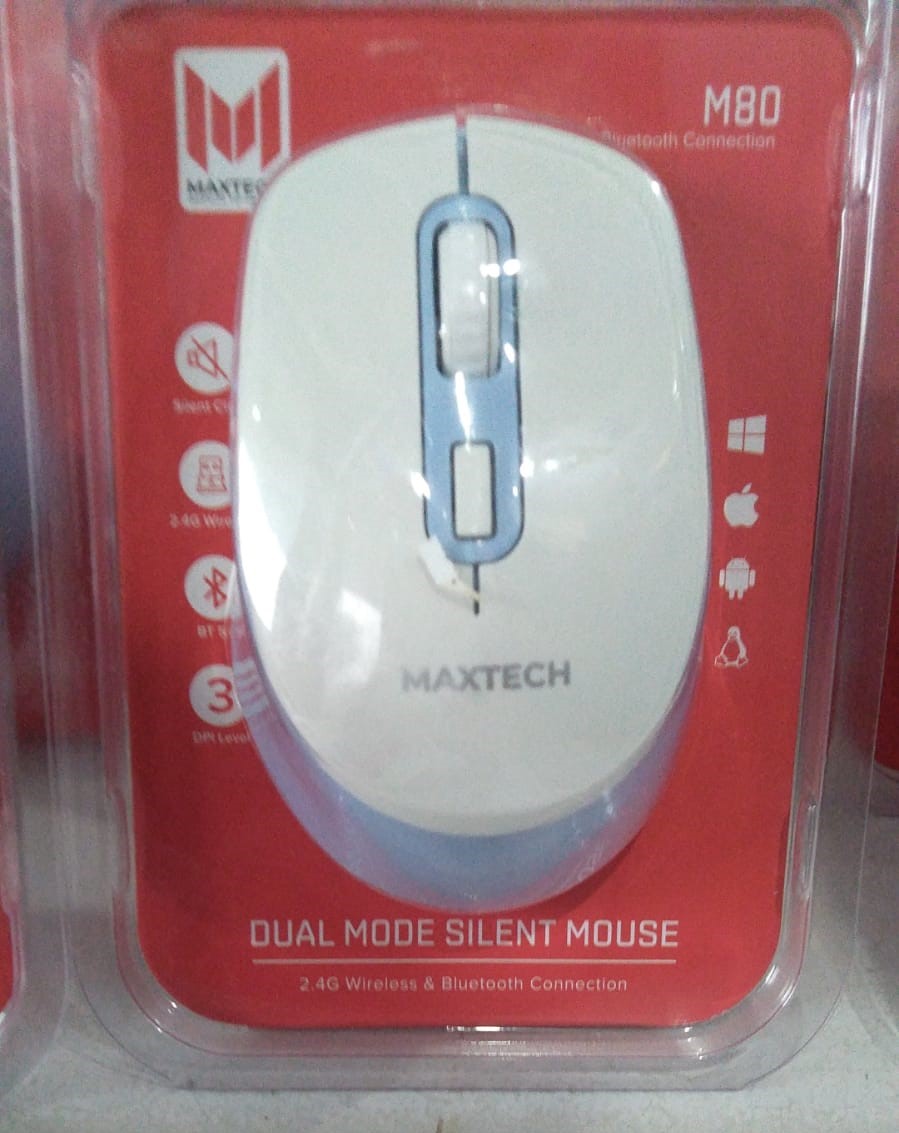 MOUSE MAXTECH M80 (BLUETOOTH + WIRELESS + SILENT CLICK) | Lazada Indonesia