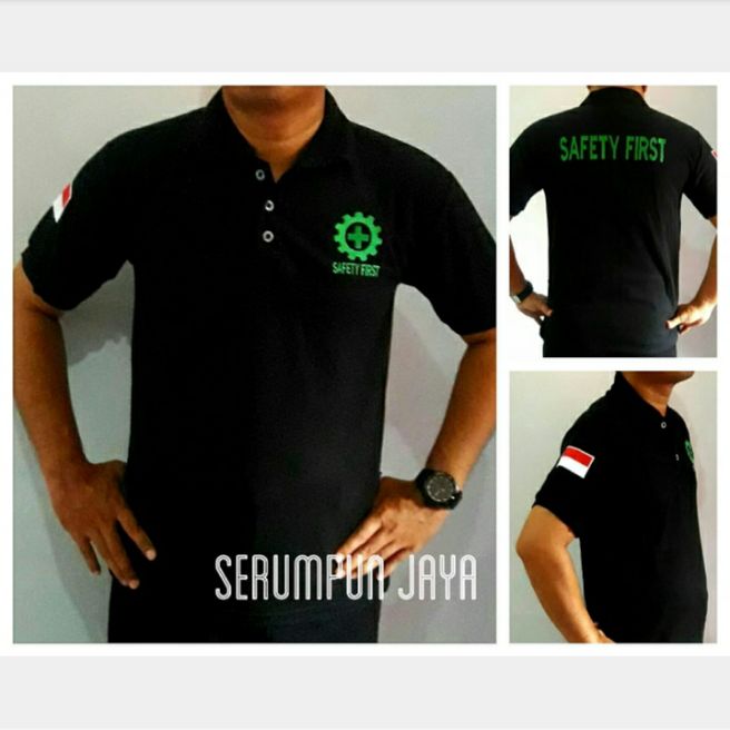 KAOS SAFETY FIRST - KAOS KERAH SAFETY FIRST FULL BORDIR | Lazada Indonesia