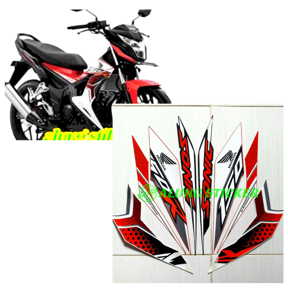 STIKER STRIPING LIS LES BODY MOTOR HONDA SONIC 150R TAHUN 2019 WARNA ...